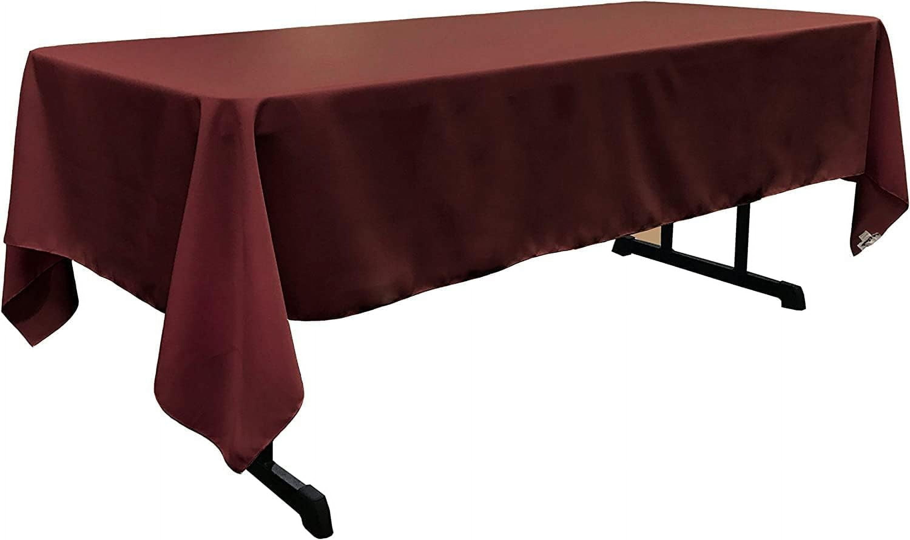 CHE-Polyester Poplin Washable Rectangular Tablecloth, Stain and Wrinkle ...
