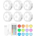 CHE-Puck Lights with Remote, 13 RGB Colors LED Under Cabinet Light ...