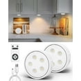 CHE-Puck Lights with Remote Control,Under Cabinet Lighting Magnetic,LED ...