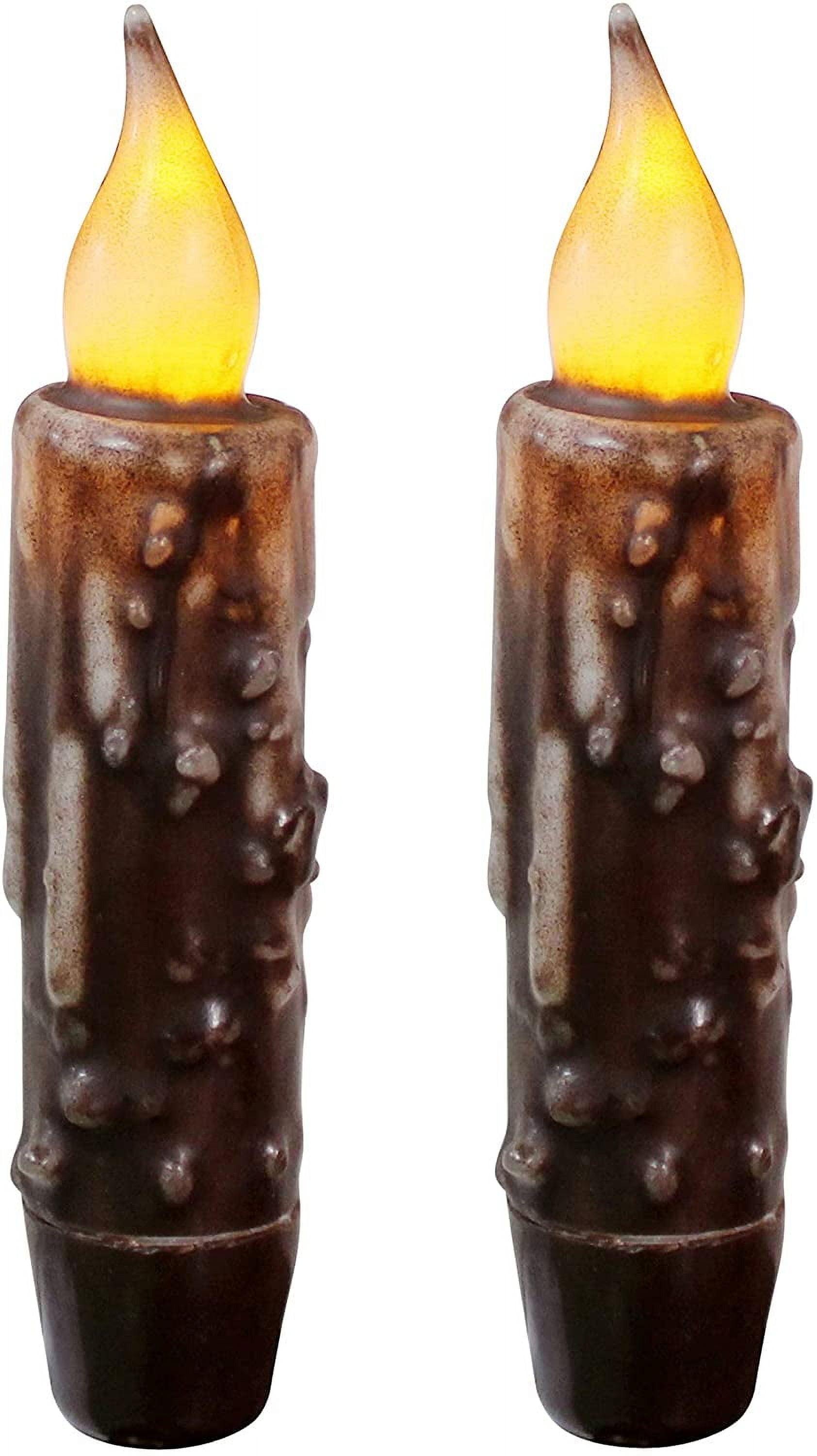 CHE-Real Wax Hand Dipped Battery Operated LED Timer Taper Candles ...