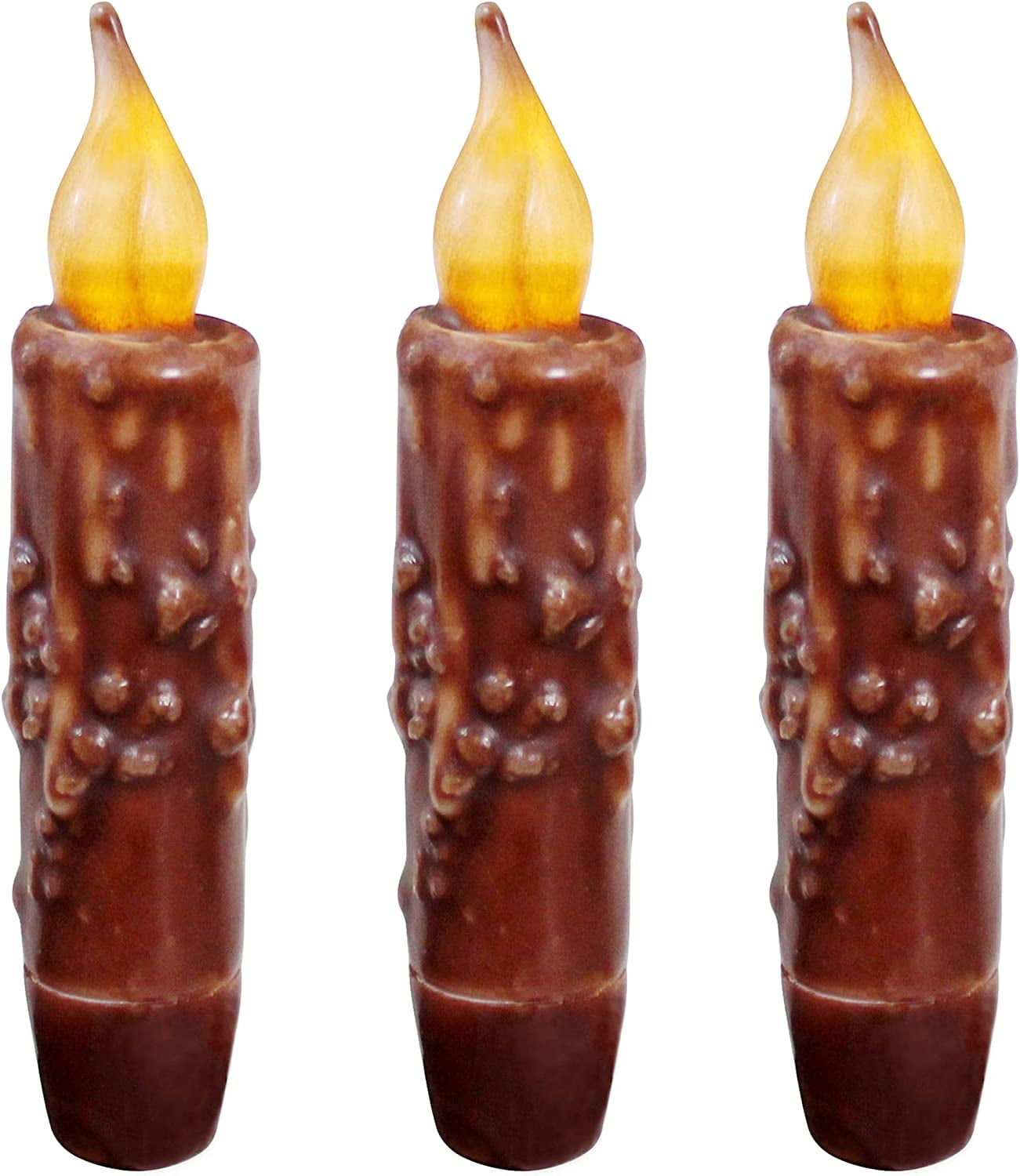 CHE-Real Wax Hand Dipped Battery Operated LED Timer Taper Candles ...