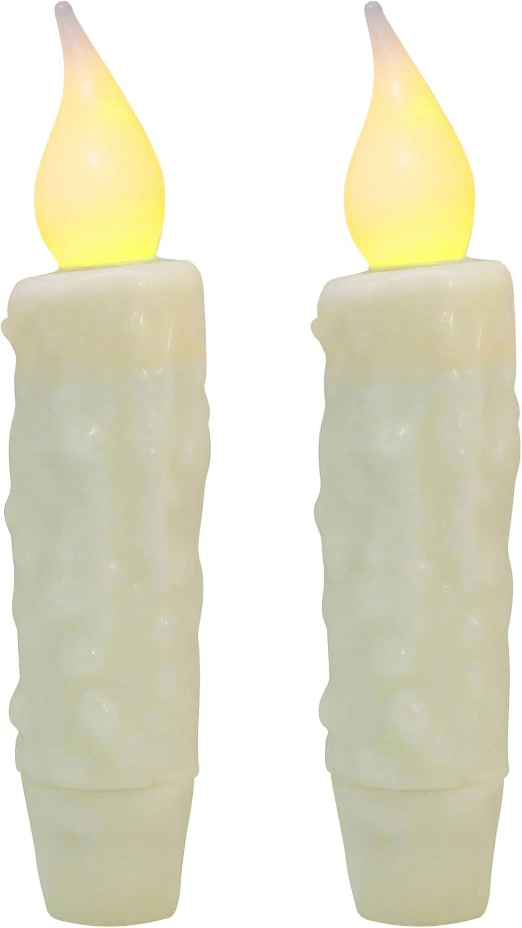CHE-Real Wax Hand Dipped Battery Operated LED Timer Taper Candles ...