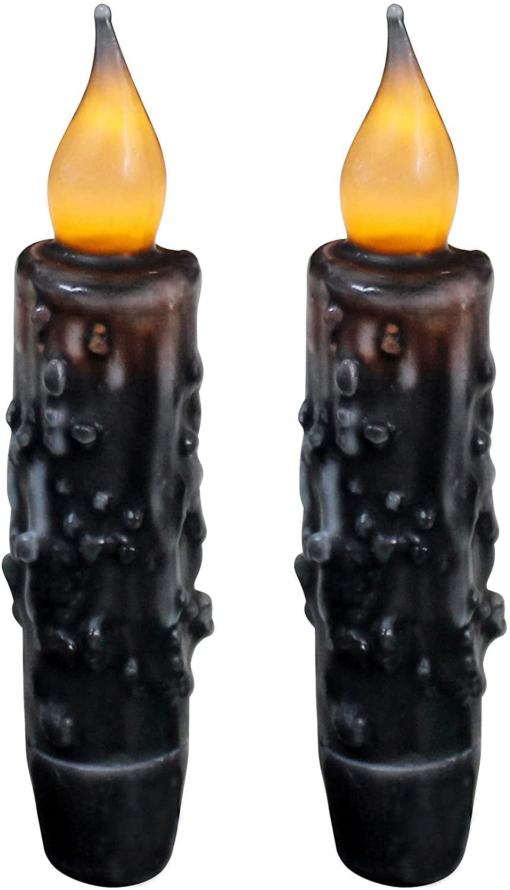 CHE-Real Wax Hand Dipped Battery Operated LED Timer Taper Candles ...