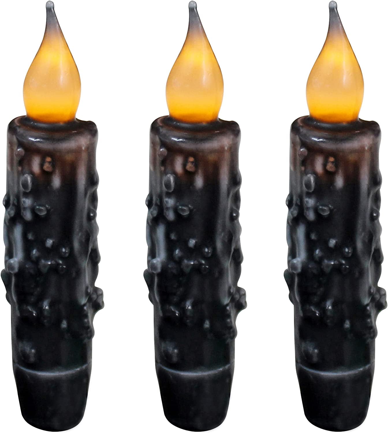 CHE-Real Wax Hand Dipped Battery Operated LED Timer Taper Candles ...