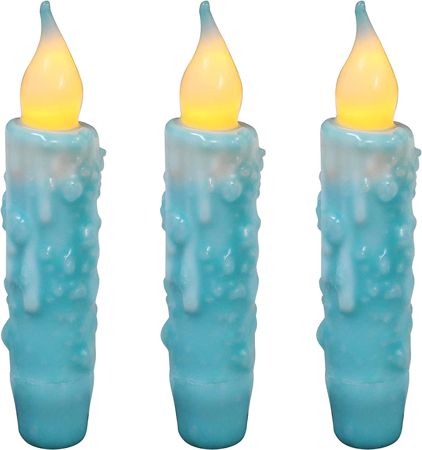CHE-Real Wax Hand Dipped Battery Operated LED Timer Taper Candles ...