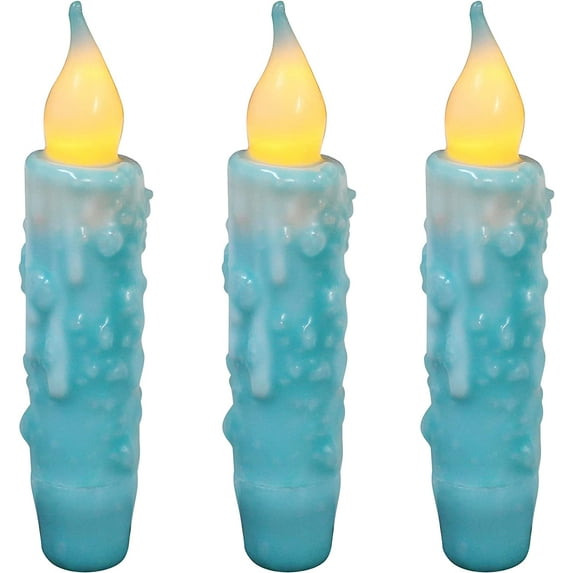 CHE-Real Wax Hand Dipped Battery Operated LED Timer Taper Candles ...