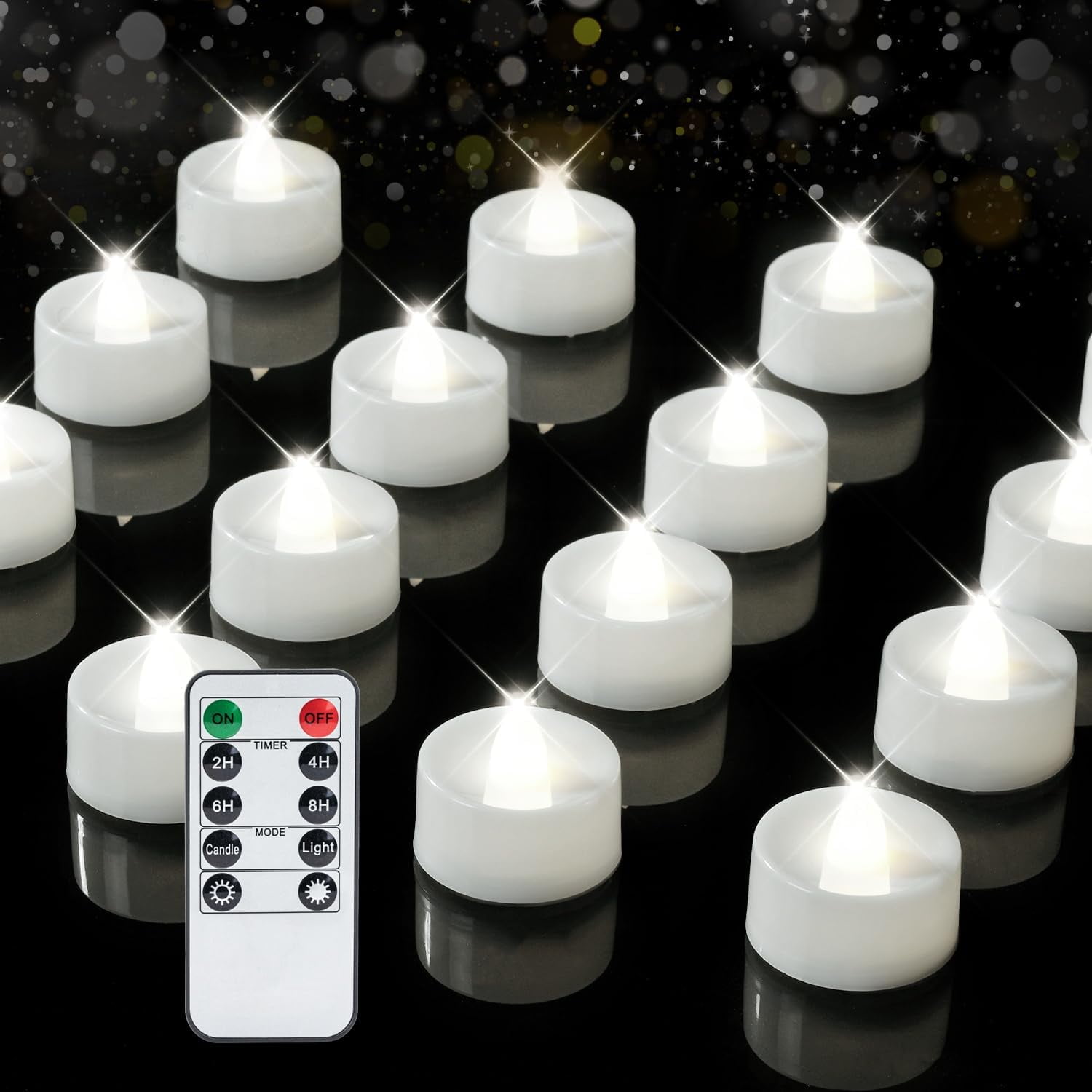 CHE-Remote Candles, 12 Pack Timer Candles, Flameless Tea Lights Candles ...
