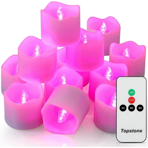 CHE-Remote Control Flameless LED Votive Candles with Timer, CR2450 ...