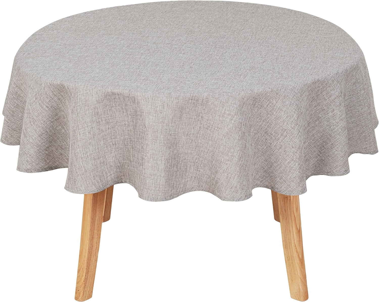 CHE-Round Linen Table Cover 70 Inch - Wrinkle and Stain Resistant ...