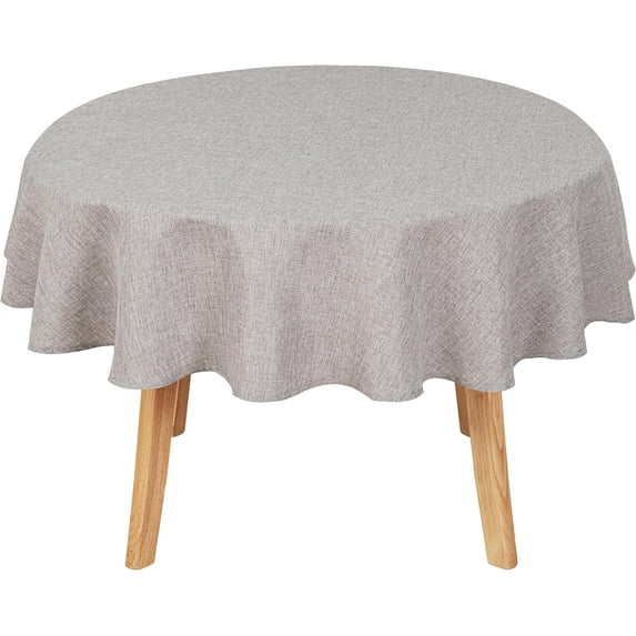 CHE-Round Linen Table Cover 70 Inch - Wrinkle and Stain Resistant ...