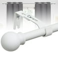 CHEASYOU White Curatin Rod Set for Windows, 5/8 Heavy Duty Metal ...