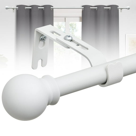 Curtain Rods for windows 28-78 inch, 5/8 inch Decorative White Splicing ...