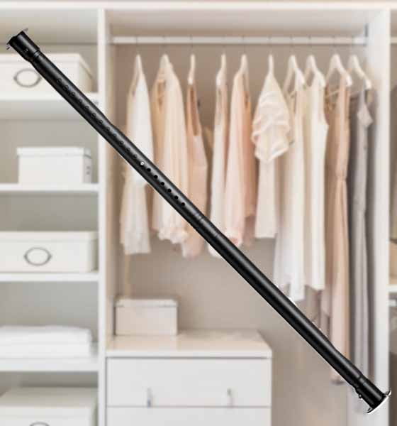 CHEASYOU Closet Rods for Hanging Clothing 17-55 inch, Adjustable Heavy ...