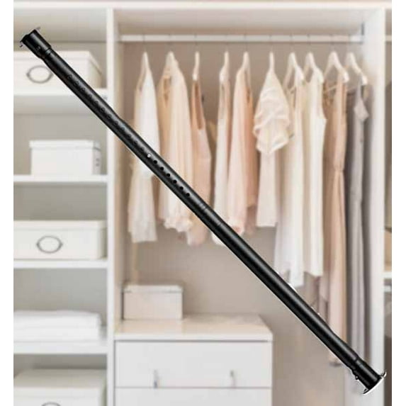 CHEASYOU Closet Rods for Hanging Clothing 17-55 inch, Adjustable Heavy ...