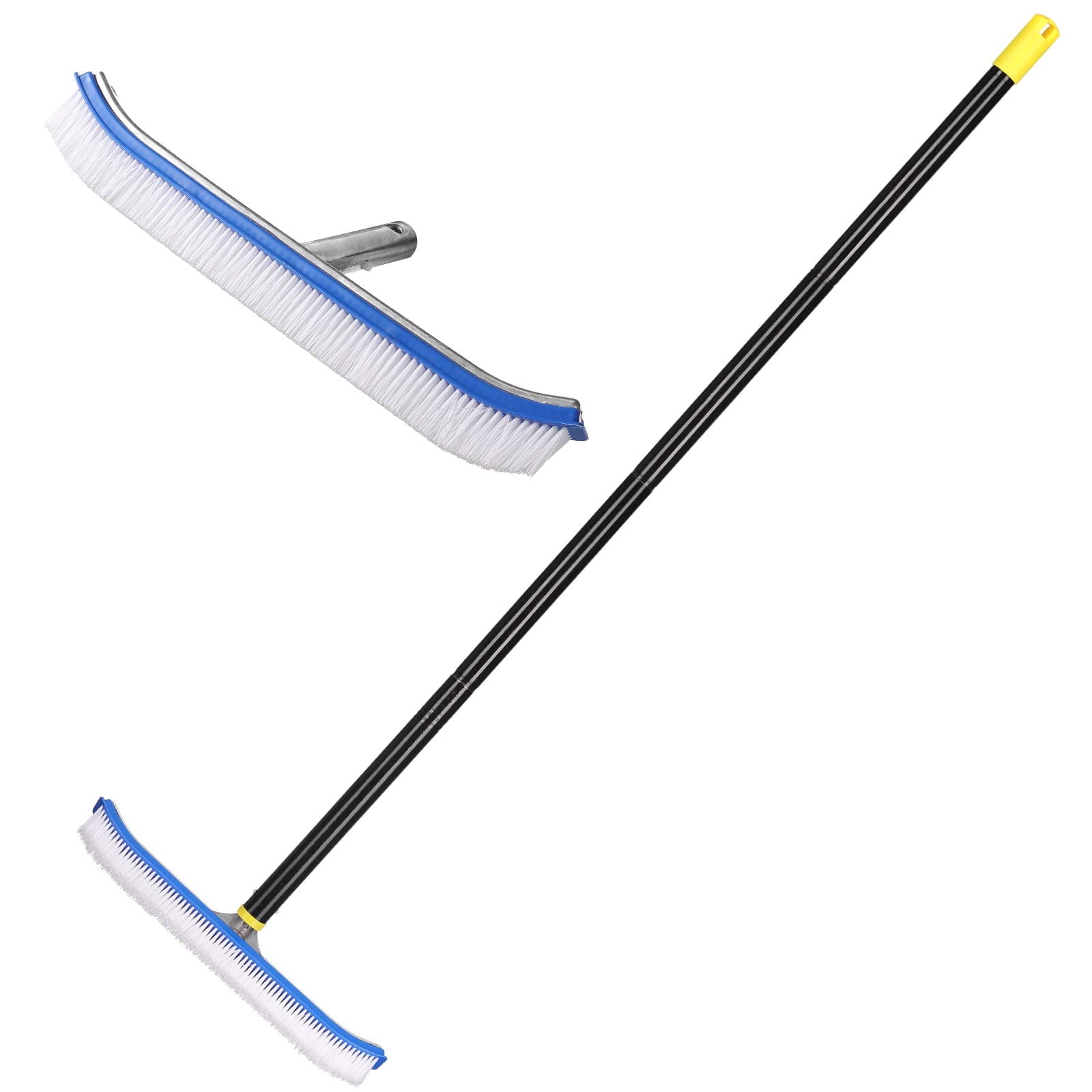 CHEASYOU Pool Brush with Pole, Adjustable Rust-Free Pole for Clean Wall ...