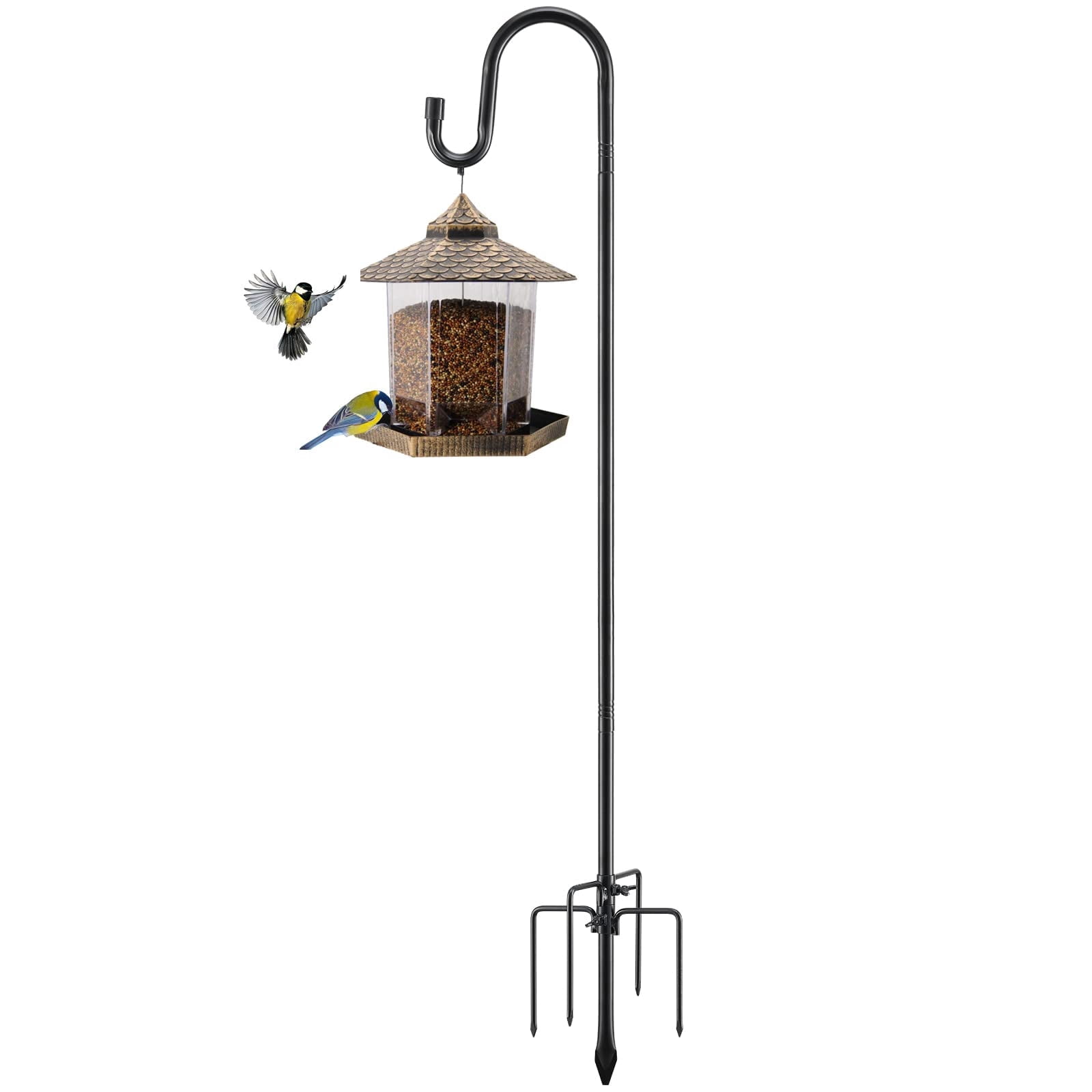 Shepards Hook for Bird Feeder, 78" Shepards Hooks 5 to 7 Foot Tall with ...