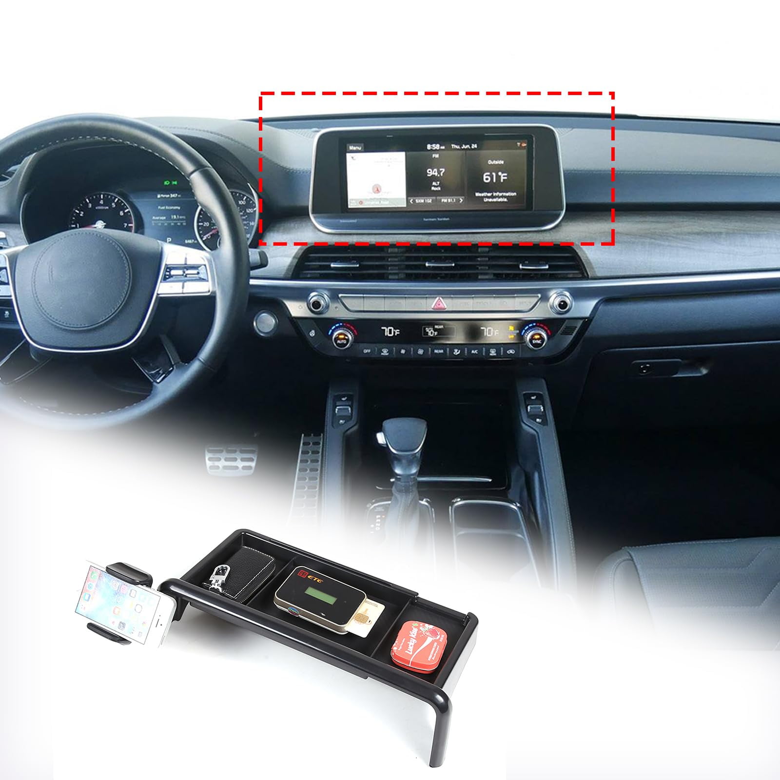 CHEAYAR Auto Dashboard Storage Box Organizer Holder Tray Compatible ...