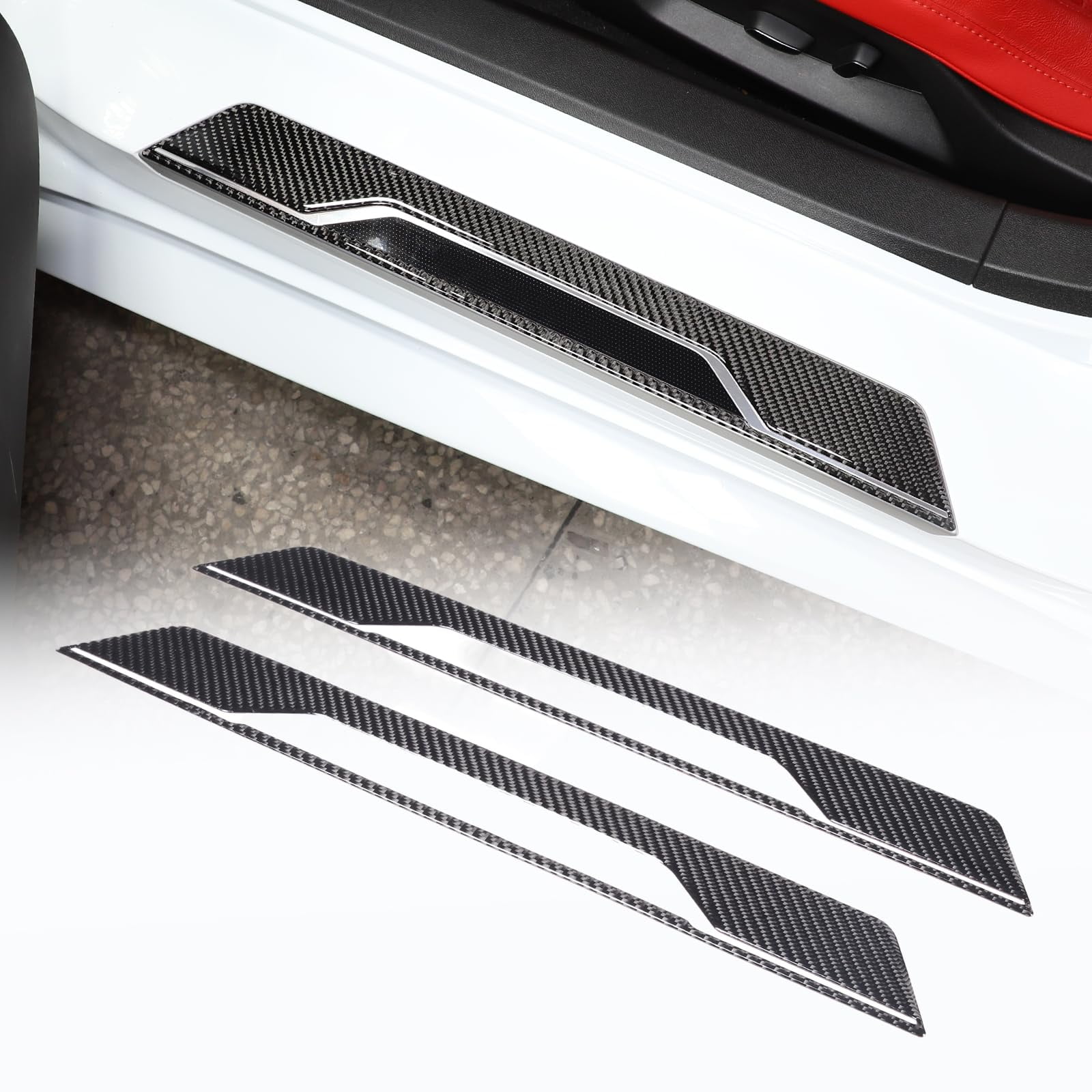 CHEAYAR Car Inner Door STF9 Sill Cover Scuff Plate Trim Sticker ...
