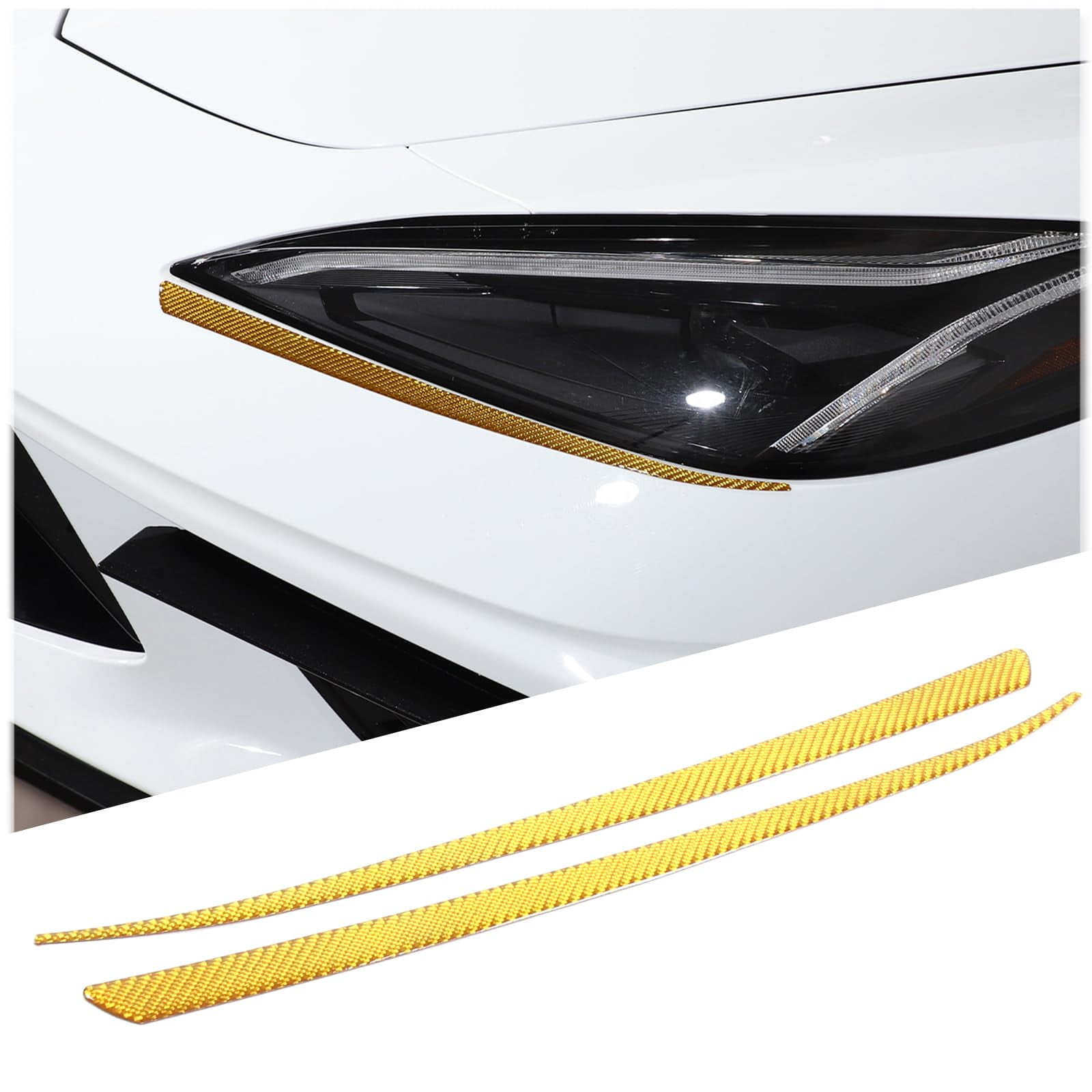 CHEAYAR Soft 3D Real Carbon Fiber Car Front Headlight Brow Decoration ...