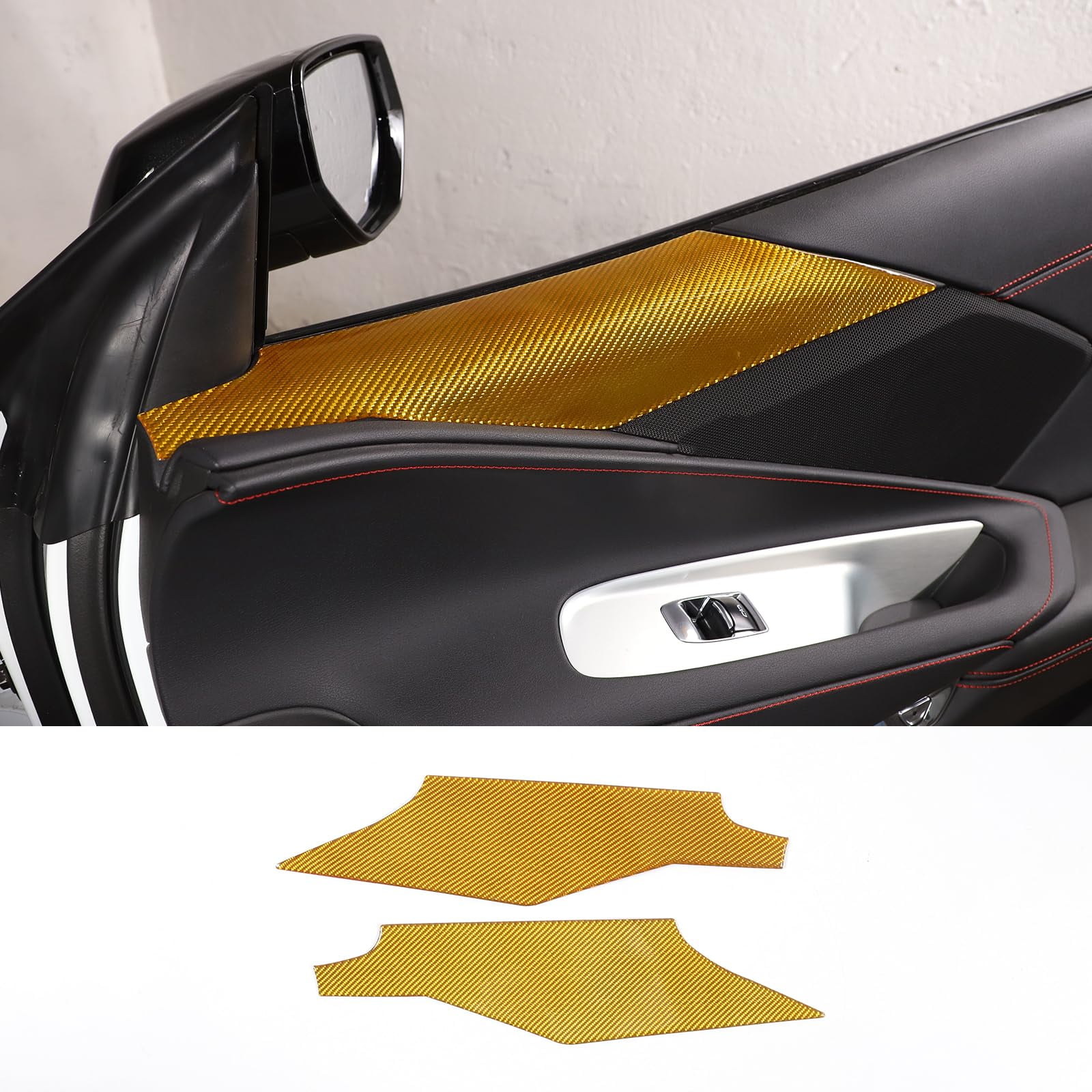 CHEAYAR Soft 3D Real Carbon Fiber Car Inner Door Top Panel Sticker Trim ...