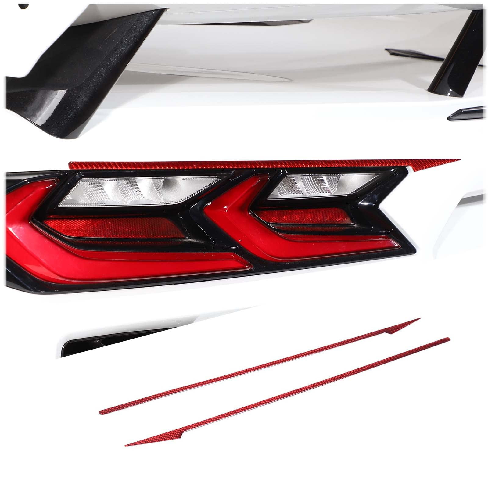 CHEAYAR Soft 3D Real Carbon Fiber Car Rear Tail Lamp Header Eyebrows ...