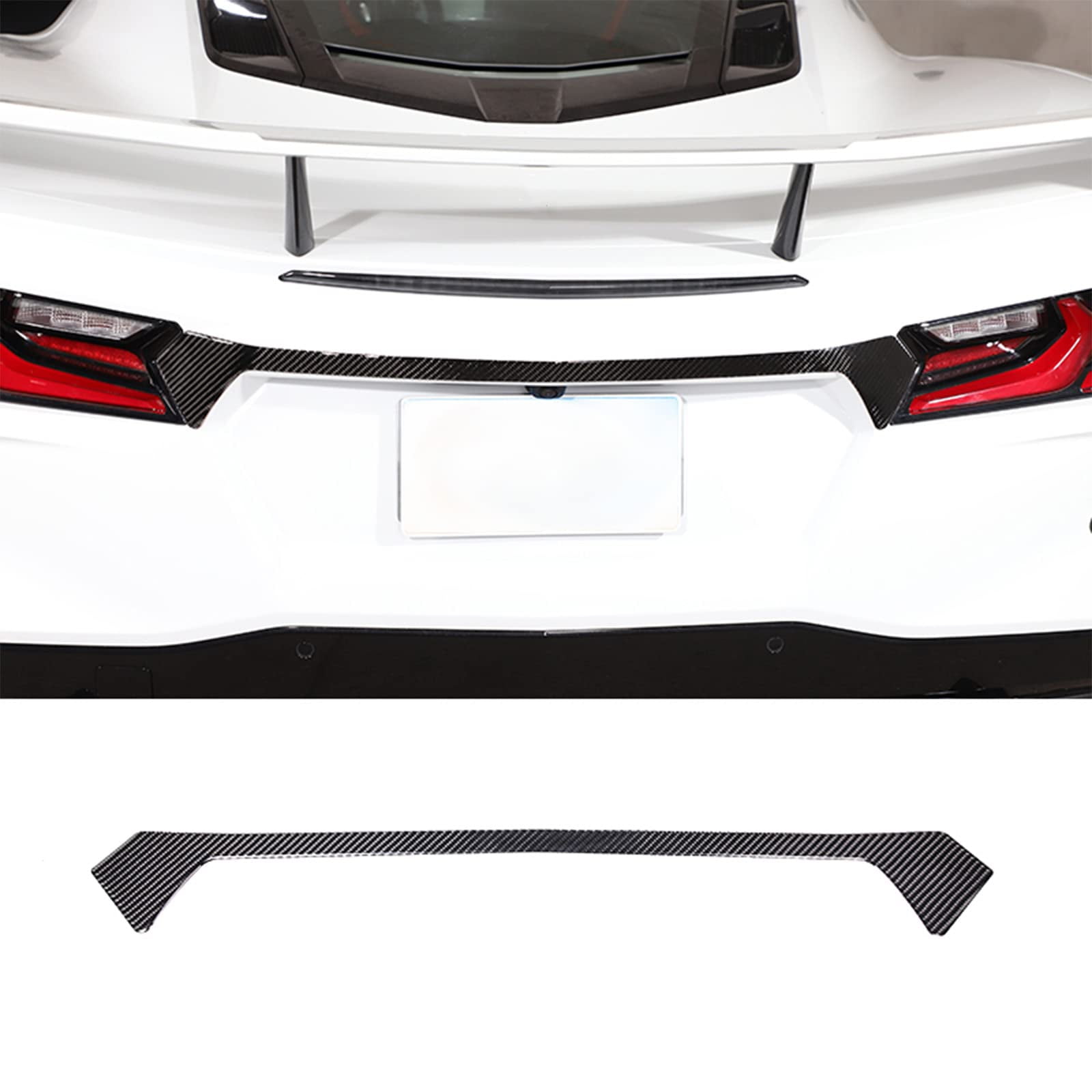CHEAYAR Soft 3D Real DHF10 Carbon Fiber Car Rear Tail Marker Trim Strip ...
