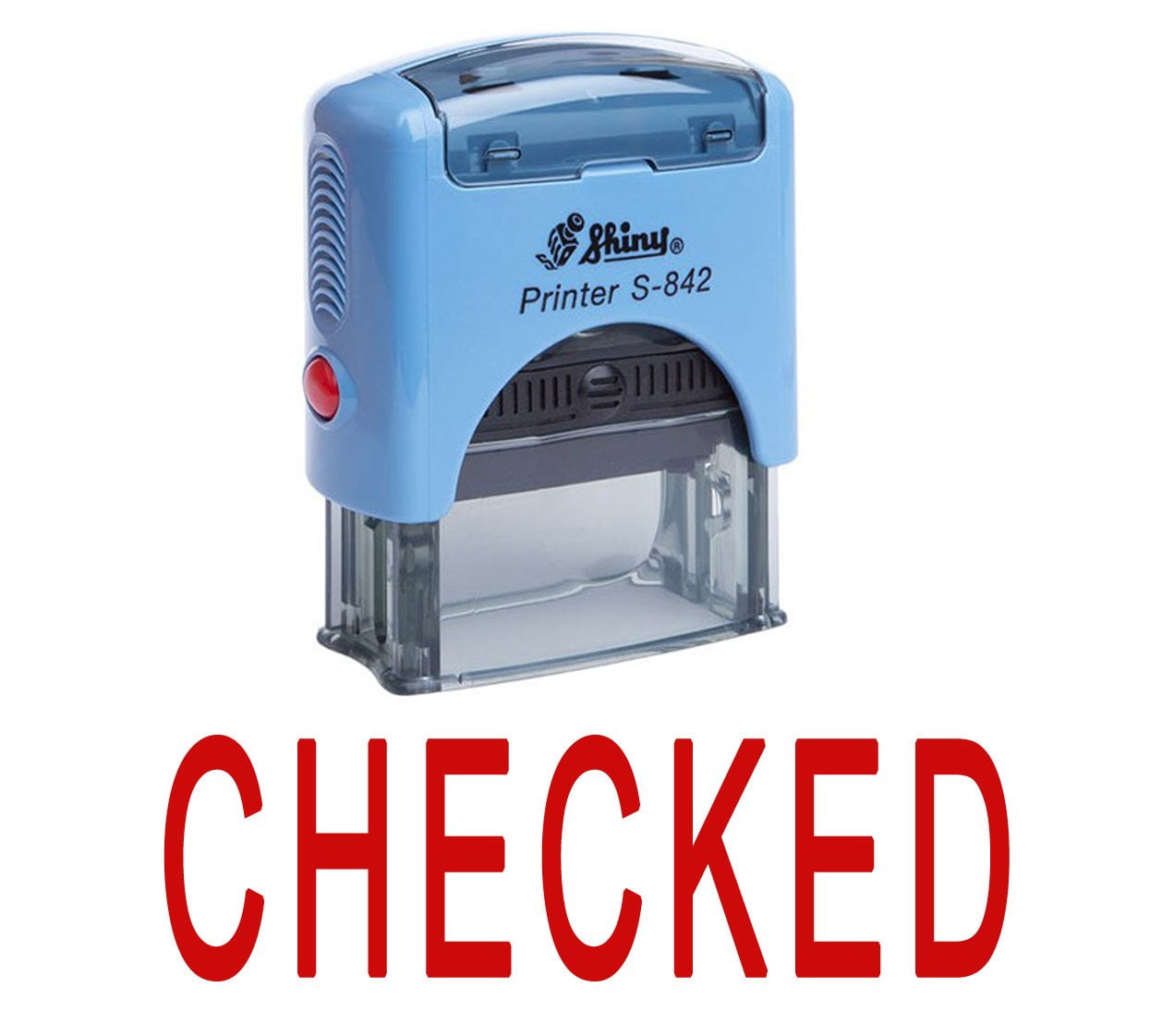 CHECKED Self Inking Rubber Stamp Custom Shiny Office Stationary Stamp ...