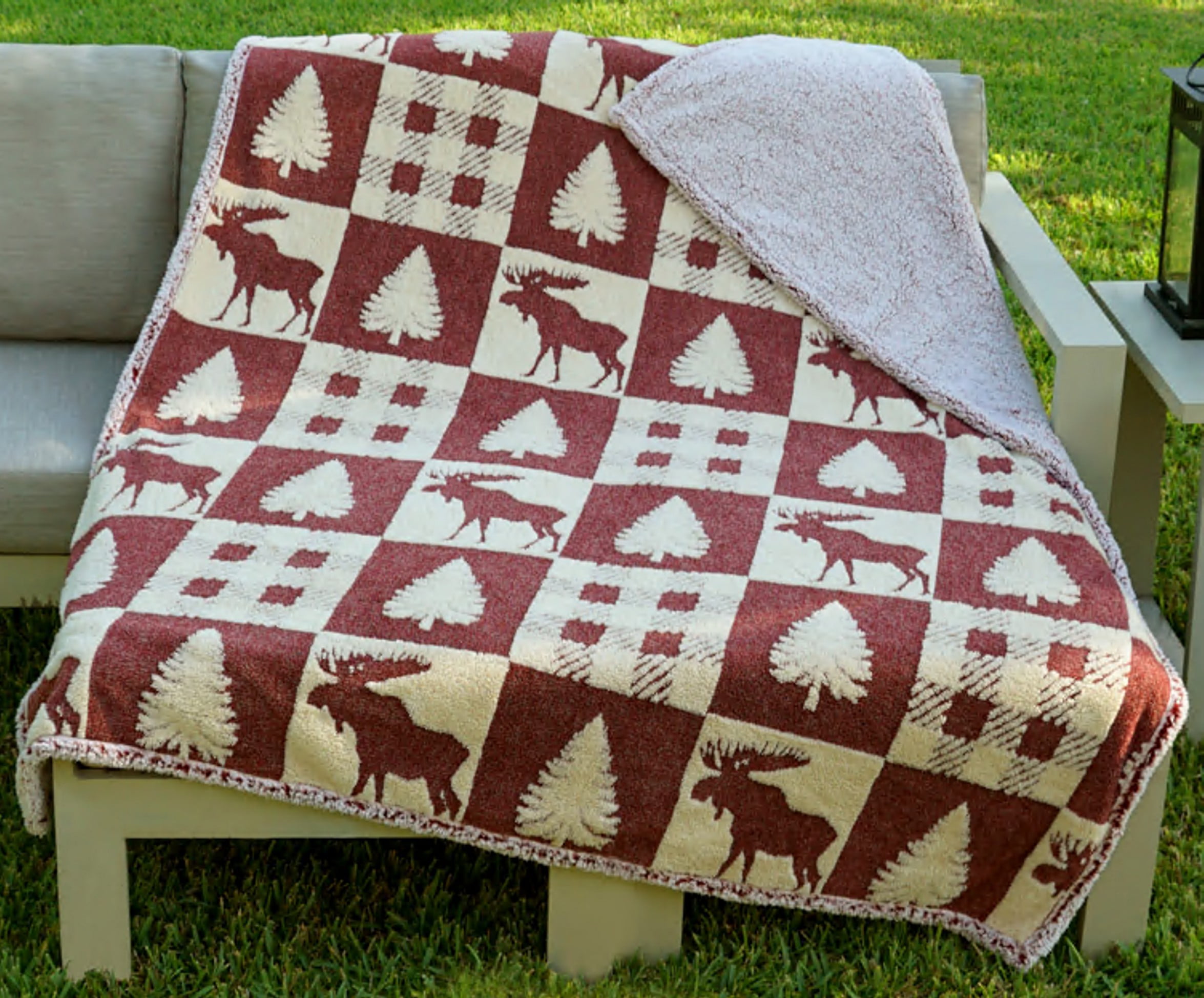 CHECKER MOOSE MELANGE BLANKET - Walmart.com