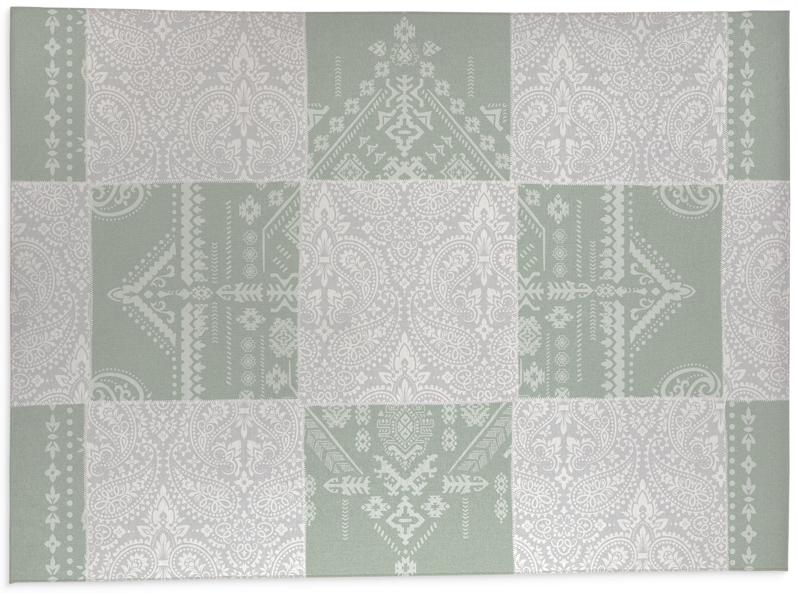 CHECKER PATCH GREY & GREEN Indoor Floor Mat By Kavka Designs - Walmart.com