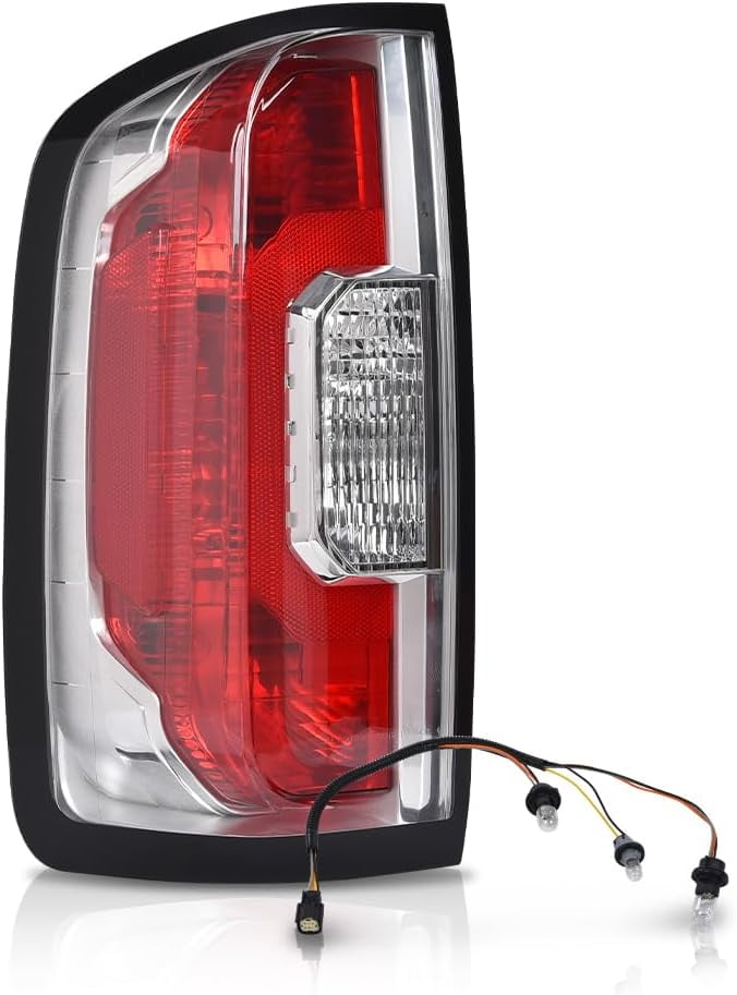 CHEDA Tail Light w/Bulb Left Side Red/Clear Lens Compatible with GMC ...
