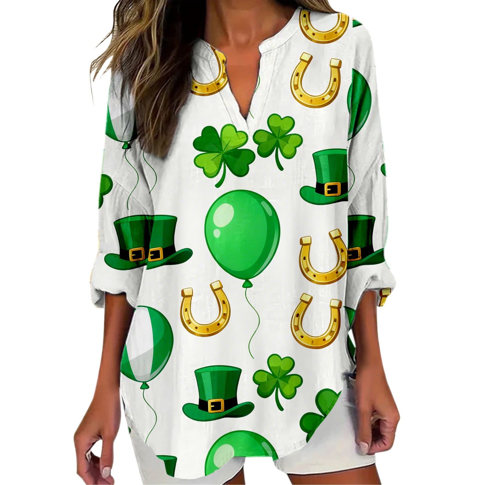 CHEEKEY 2026 New Women's St. Patrick's Day Top - Green Theme Holiday ...