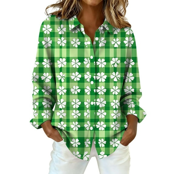 CHEEKEY 2026 Shamrock Print Women's T-Shirt St. Patrick's Day Festival ...