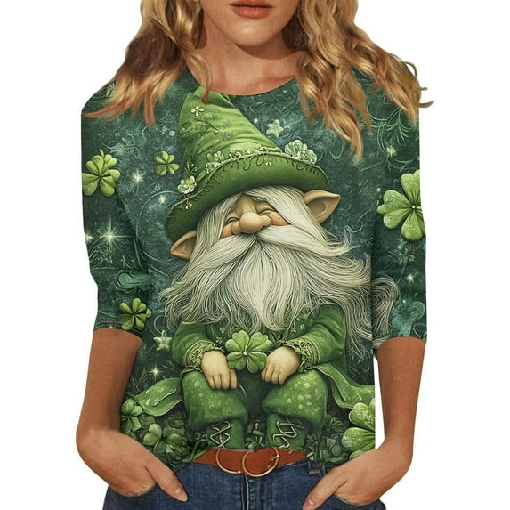 CHEEKEY 2026 Shamrock Print Women's T-Shirt St. Patrick's Day Festival ...