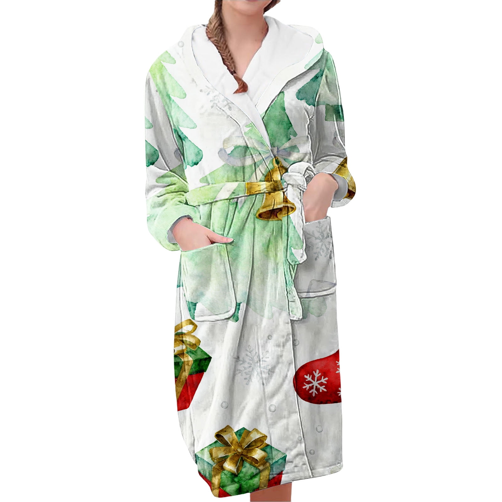 CHEEKEY Christmas Pajamas Women's Festive Christmas Robe - Soft ...