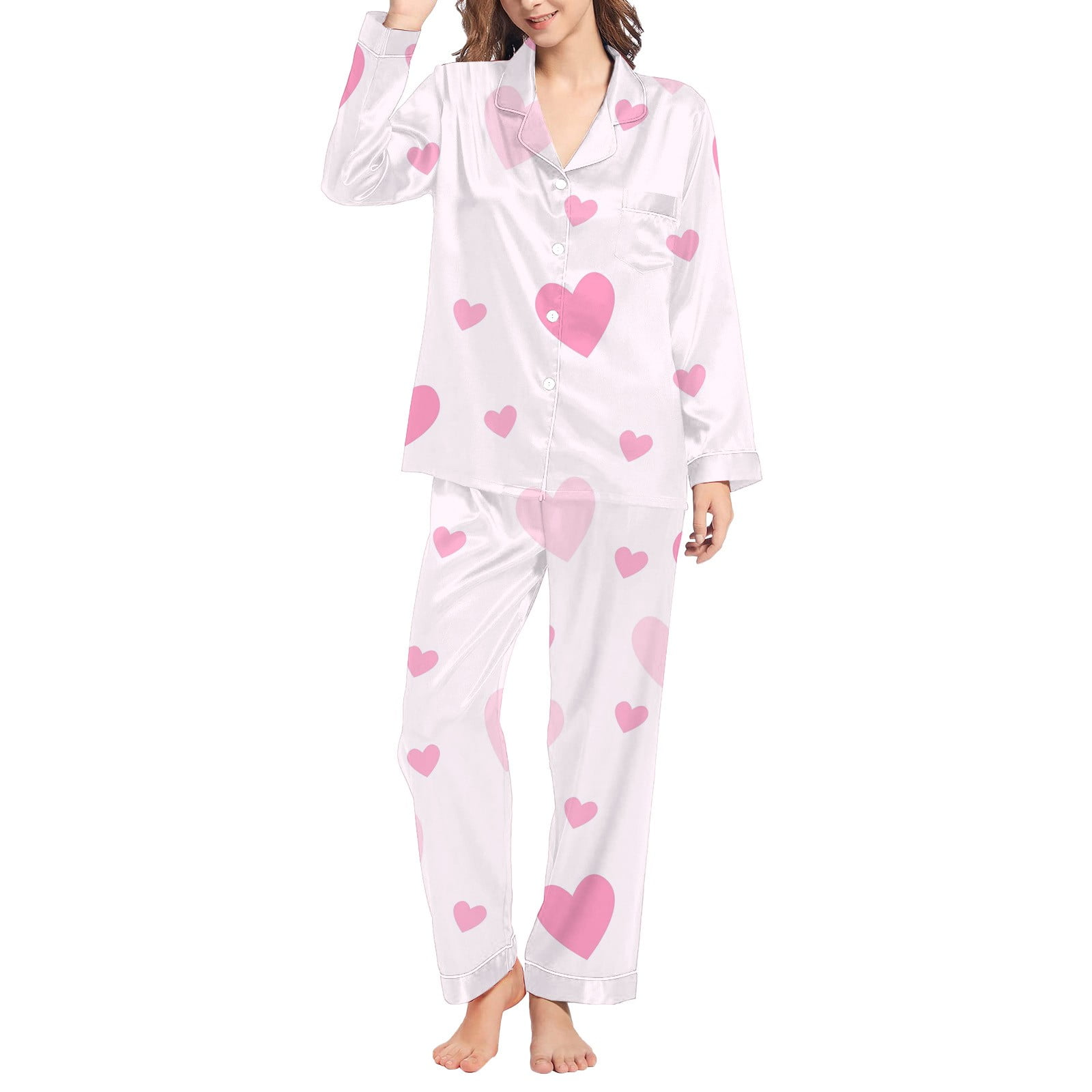 CHEEKEY Under $20 2026 New Women's Valentine's Day Pajama Set Loose Fit ...