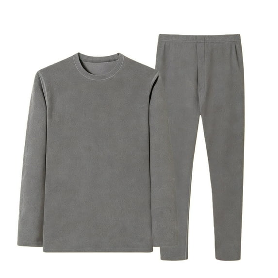 CHEEKEY Women's Solid Color Delong Pajama Set Thermal Loungewear for ...