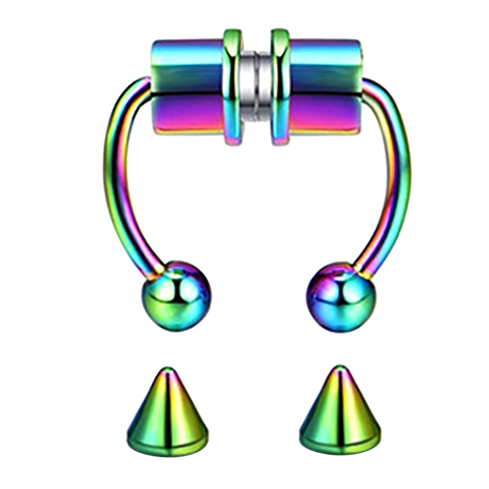 CHEEPUM Clear Nose Piercing Retainer 18 Gauge Stud Nose Ring Hoop Rings ...