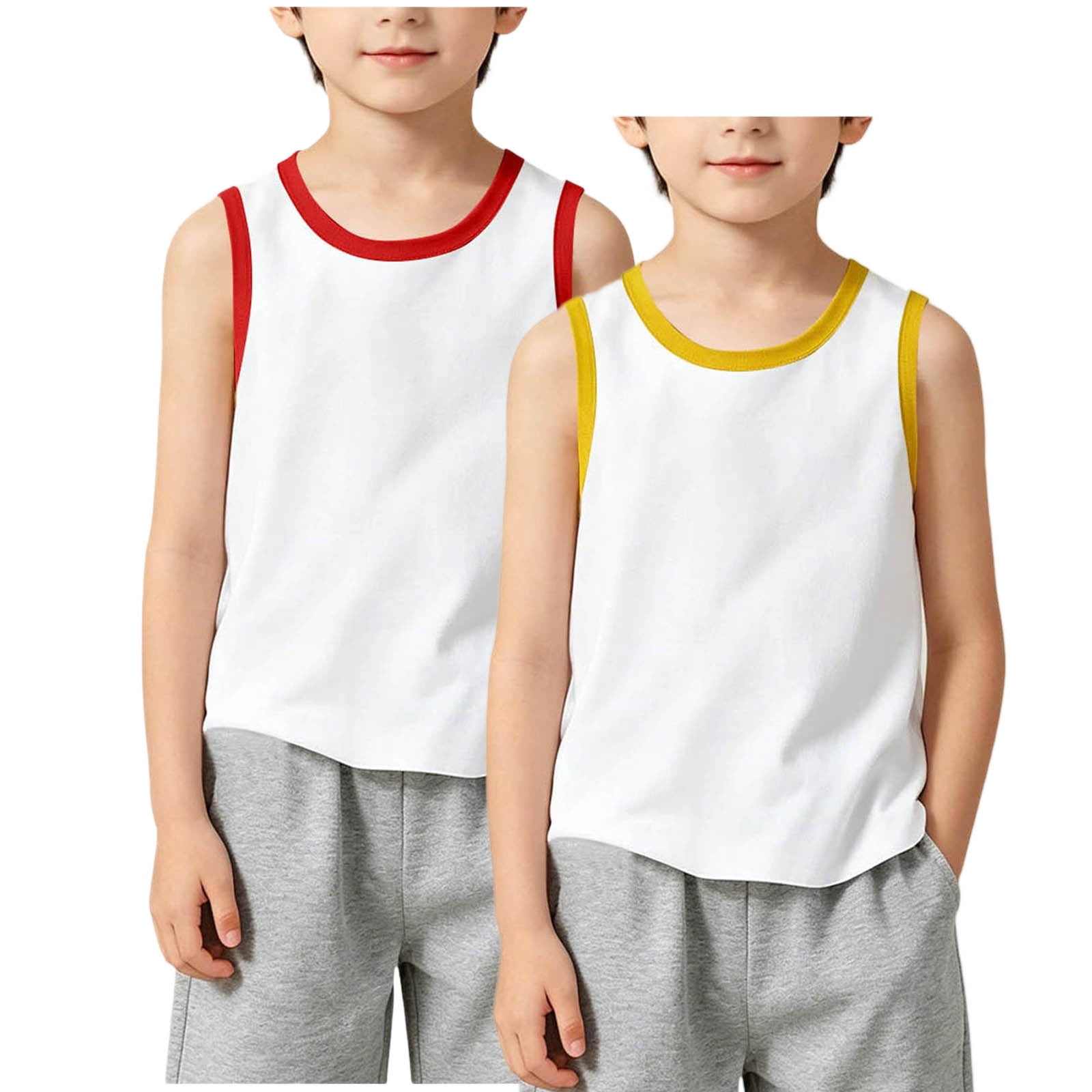 CHEEREAM 2 Pack Kids Summer Sleeveless T-Shirts Toddlers Casual Soft ...