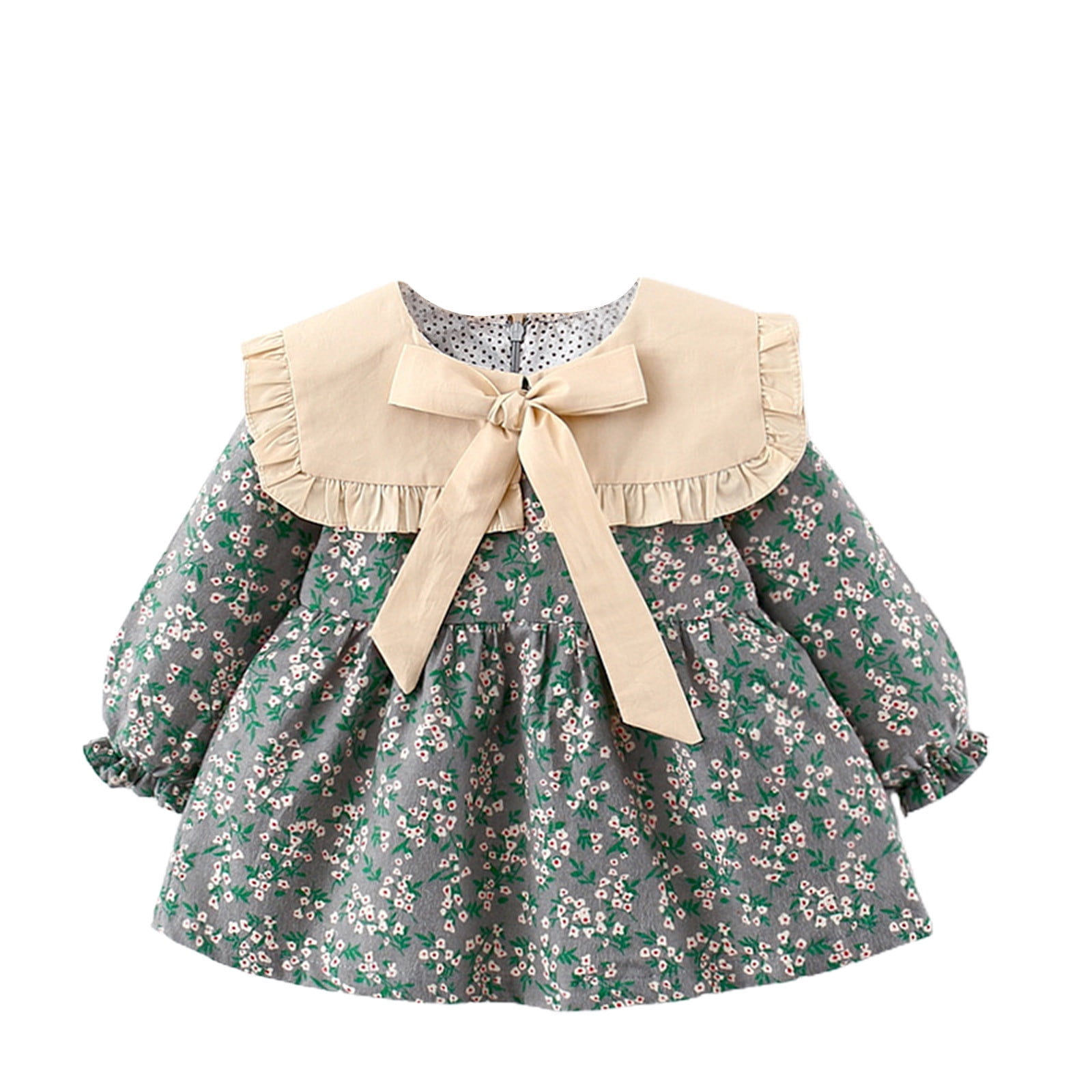 CHEEREAM Baby Toddler Girls Long Sleeve Fashion Dress Infant Casual ...