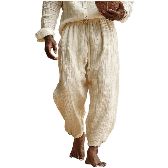 CHEEREAM Cargo Jogger Pants for Mens Elastic Drawstring Waist Button ...