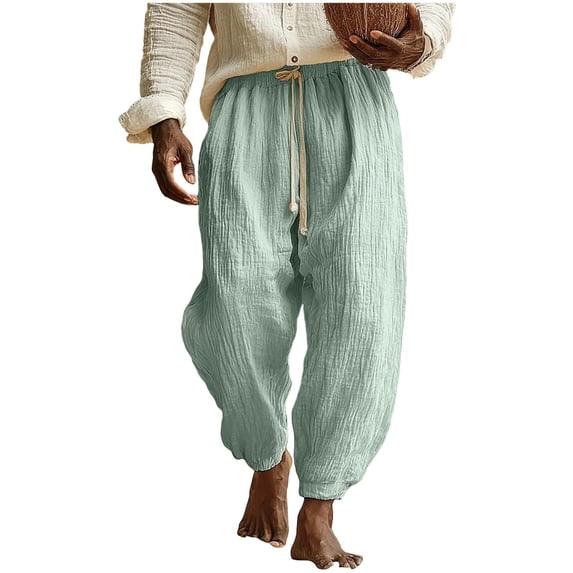 CHEEREAM Cargo Jogger Pants for Mens Elastic Drawstring Waist Button ...