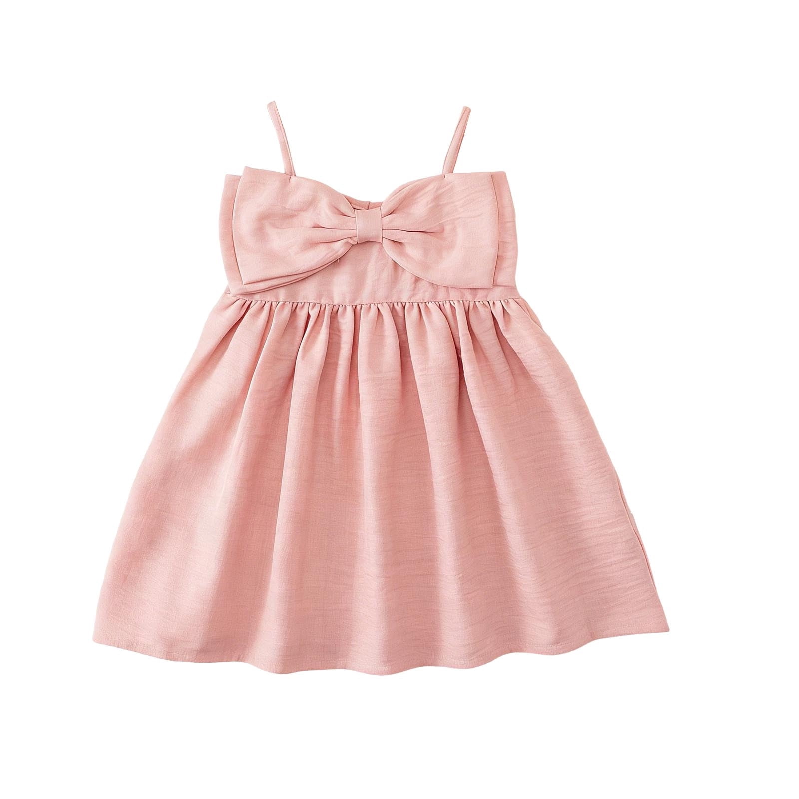 CHEEREAM Cute Dresses For Girls Big Bow Square Neck Spaghetti Strap ...