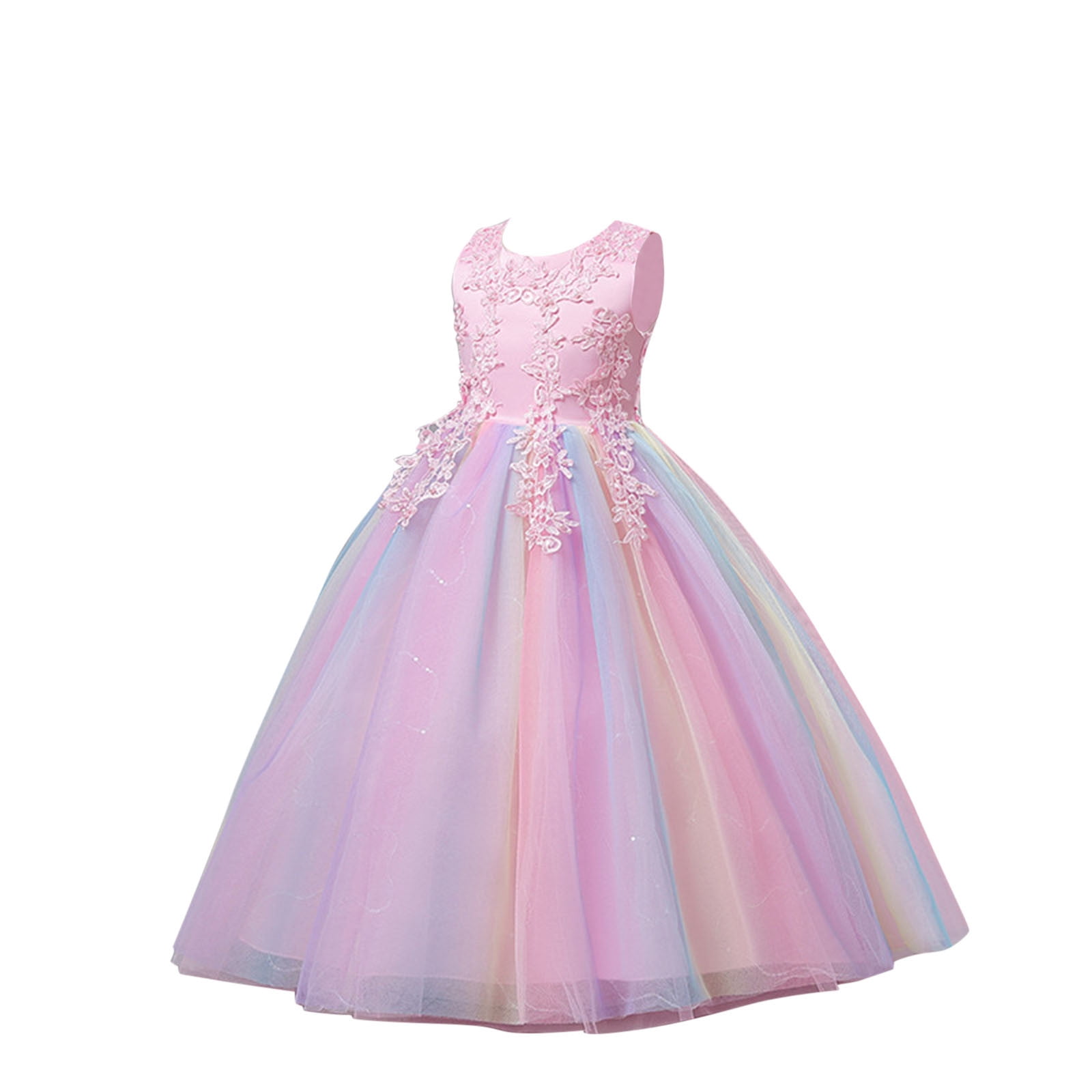 CHEEREAM Flower Girls Maxi Dress Bridesmaid Wedding Pageant Party ...
