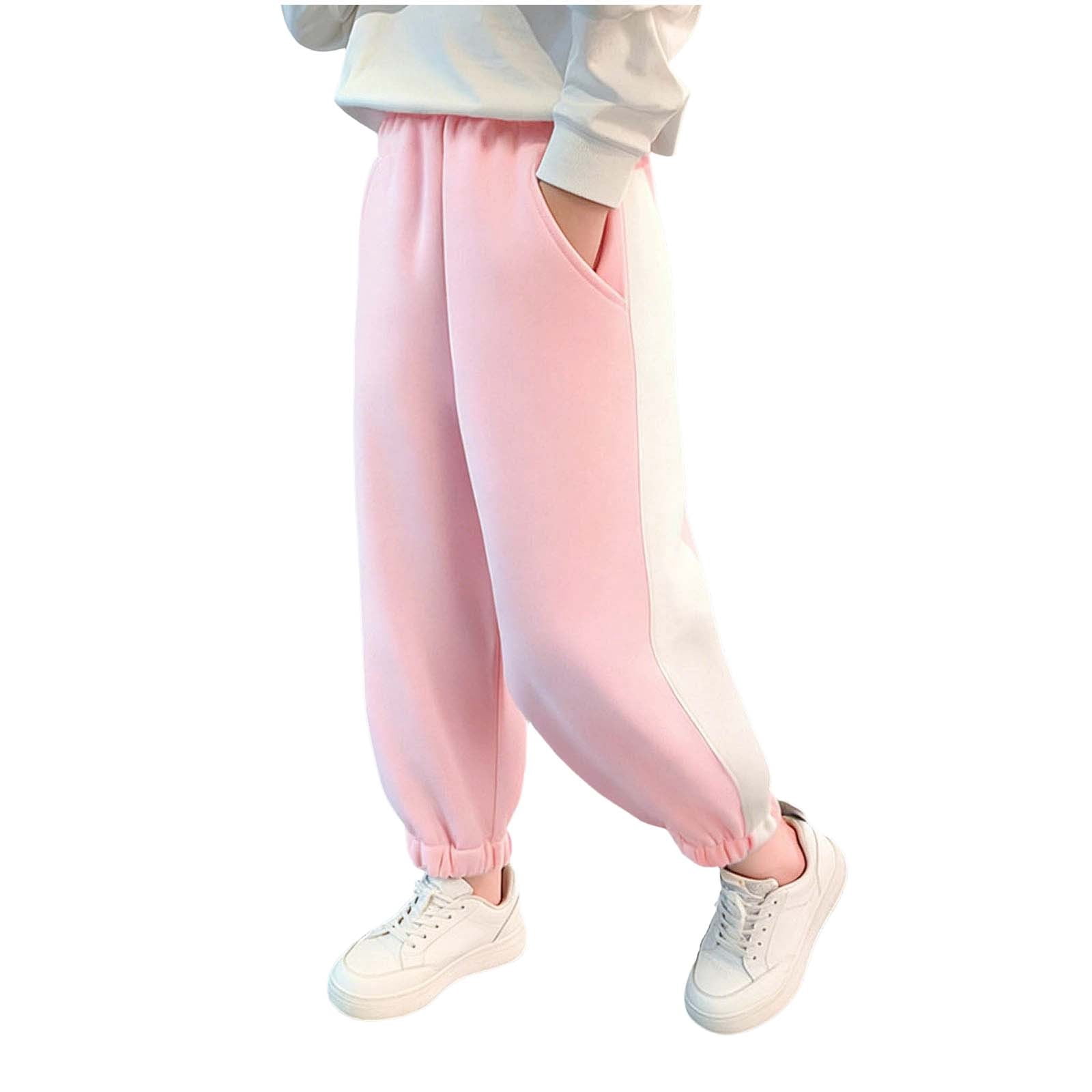 CHEEREAM Girls Baggy Jogger Pants Wide Leg Active Elastic Waist Bottoms ...