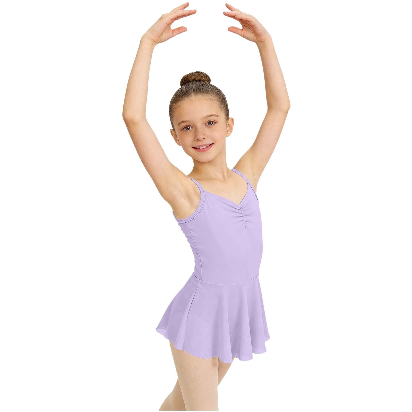 CHEEREAM Girls Ballet Leotard Dress Sleeveless Dance Bodycon Dresses ...