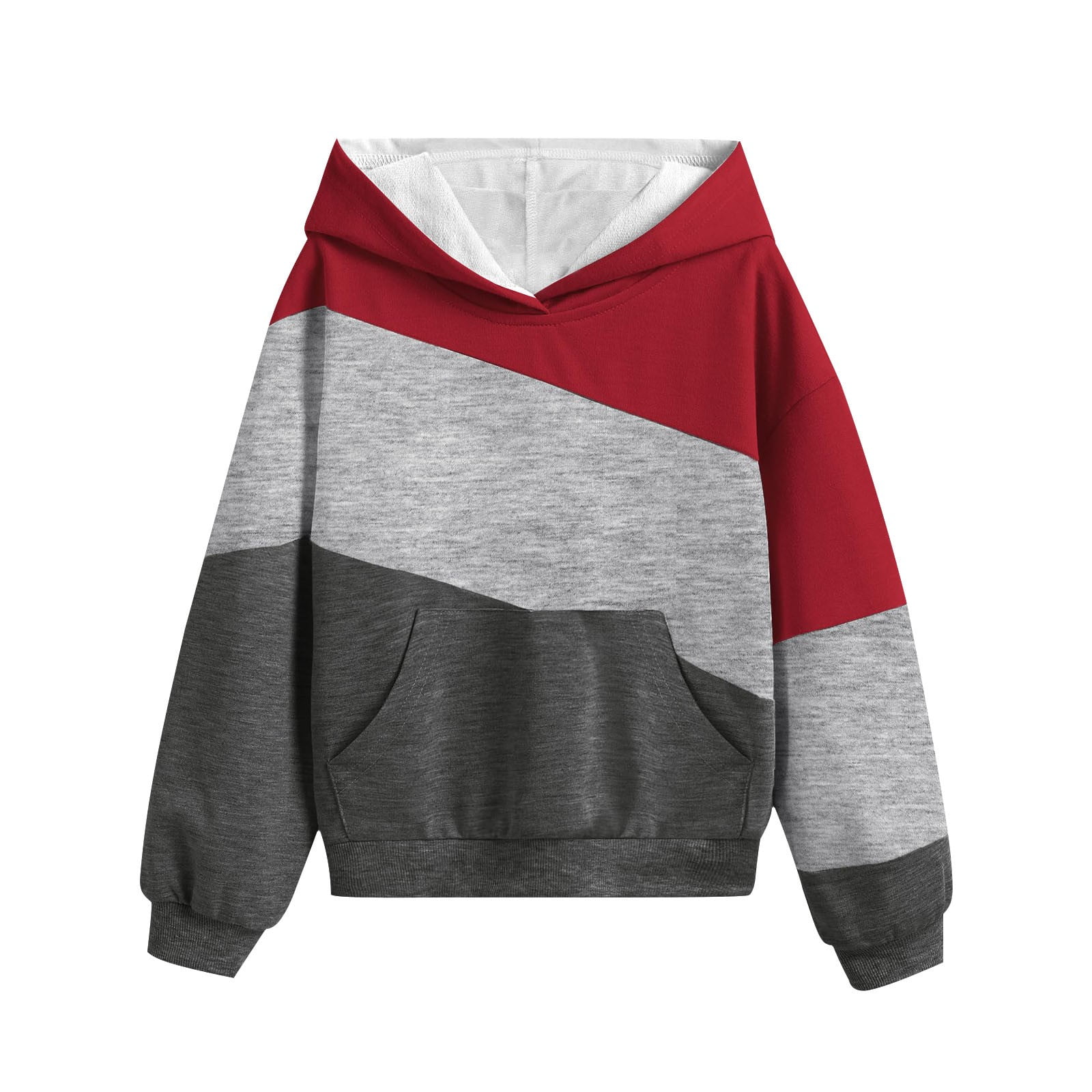 CHEEREAM Girls Color Block Hoodies Colorblock Sweatshirt Fall Hooded ...