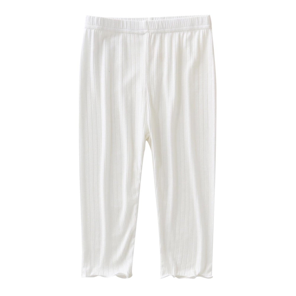 CHEEREAM Girls Ribbed Knit Capri Leggings Stretchy High Waisted Yoga ...