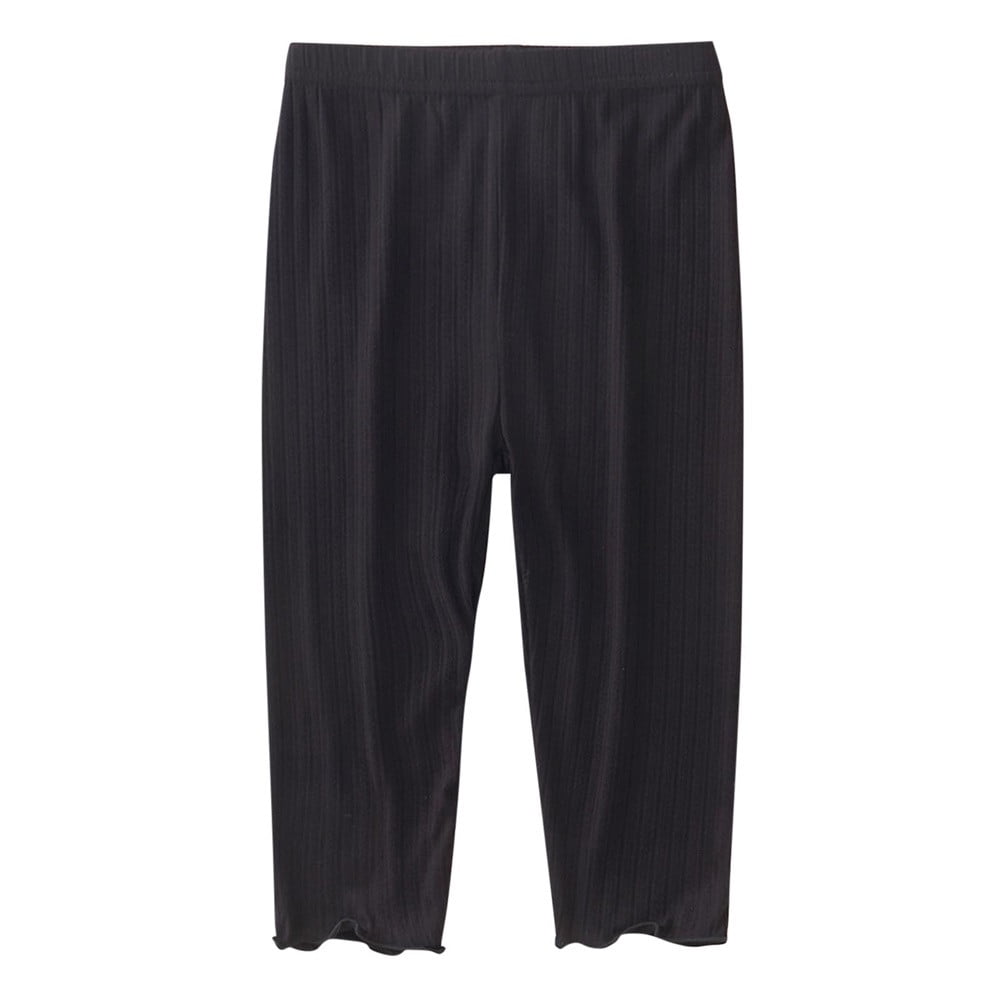 CHEEREAM Girls Ribbed Knit Capri Leggings Stretchy High Waisted Yoga ...