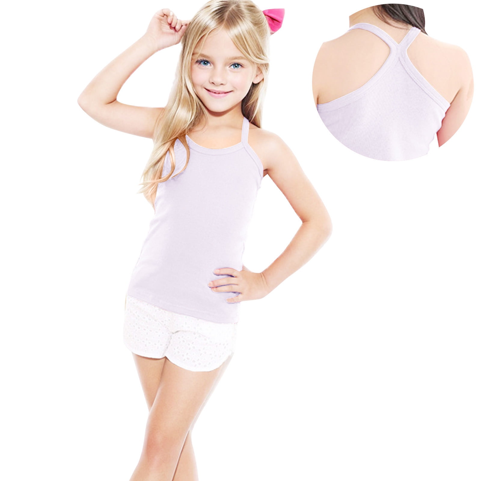 CHEEREAM Girls Spaghetti Strap Sleeveless Dance Tank Tops Racerback ...