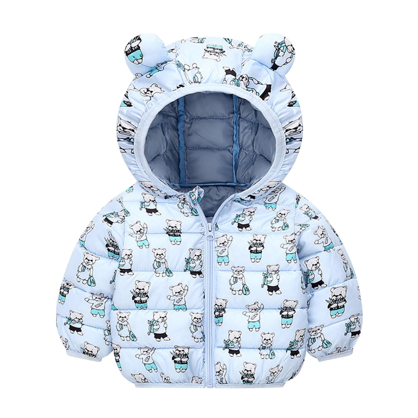 CHEEREAM Hooded Puffer Jacket for Toddler Girls Boys Winter Coat Lightweight Print Down Outwear ...